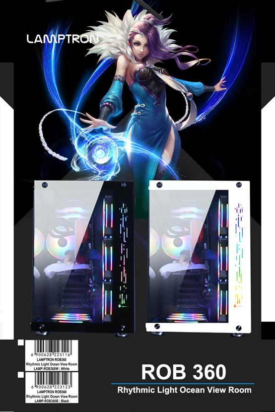 Lamptron Oceanview PC Case ROB360- White version&Black version - Lamps